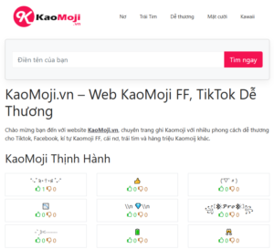 KaoMoji.vn - Web KaoMoji Y2K dễ thương